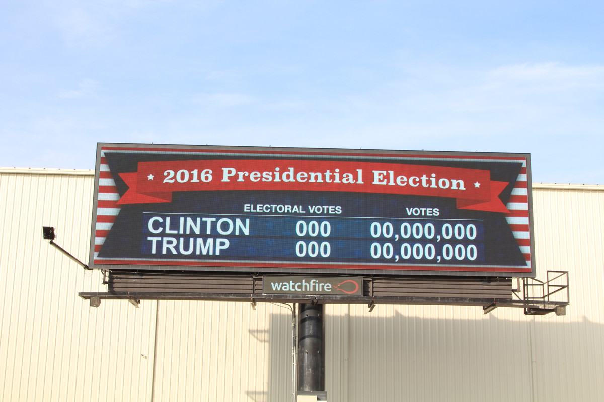 Digital Billboards with Presidential Election Results